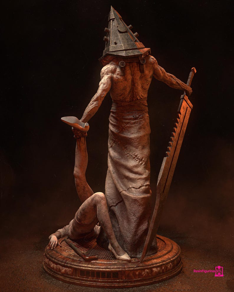 Pyramid Head STL, Silen Hill Full Size Figurine Horror Game Digital ...