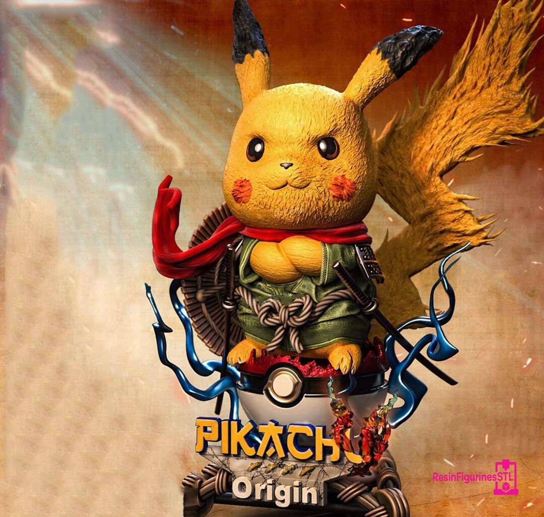 Pokemon Pikachu Diorama 3D STL Digital Download 1/2.5 Scale - Etsy