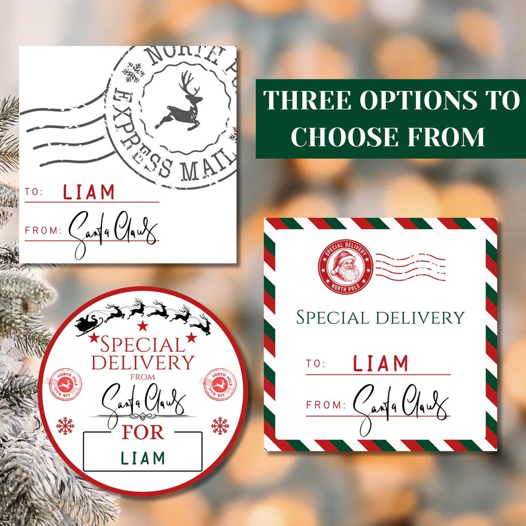 Custom Christmas Present Sticker | Personalized Santa Gift Label ...