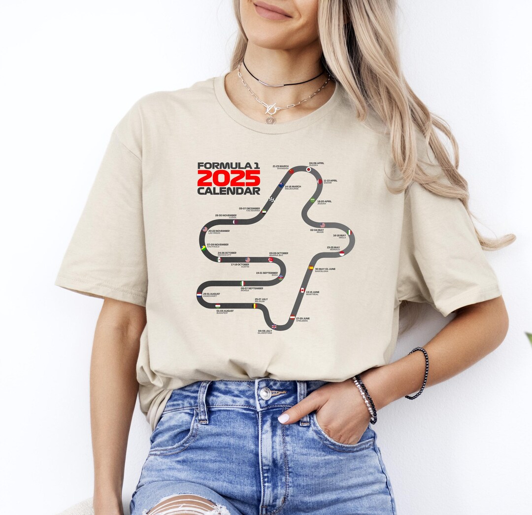 Formula 1 2025 Calendar Shirt, Formula T-shirt, F1 Shirt, Racing Fan ...