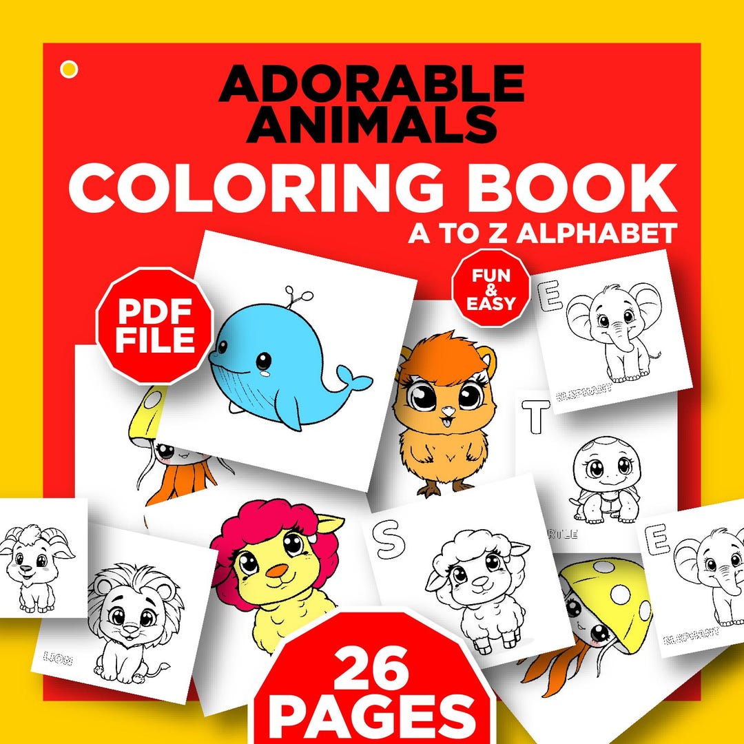 Pre-school Coloring Book, Alphabet Coloring Book: A-Z Coloring Book ...