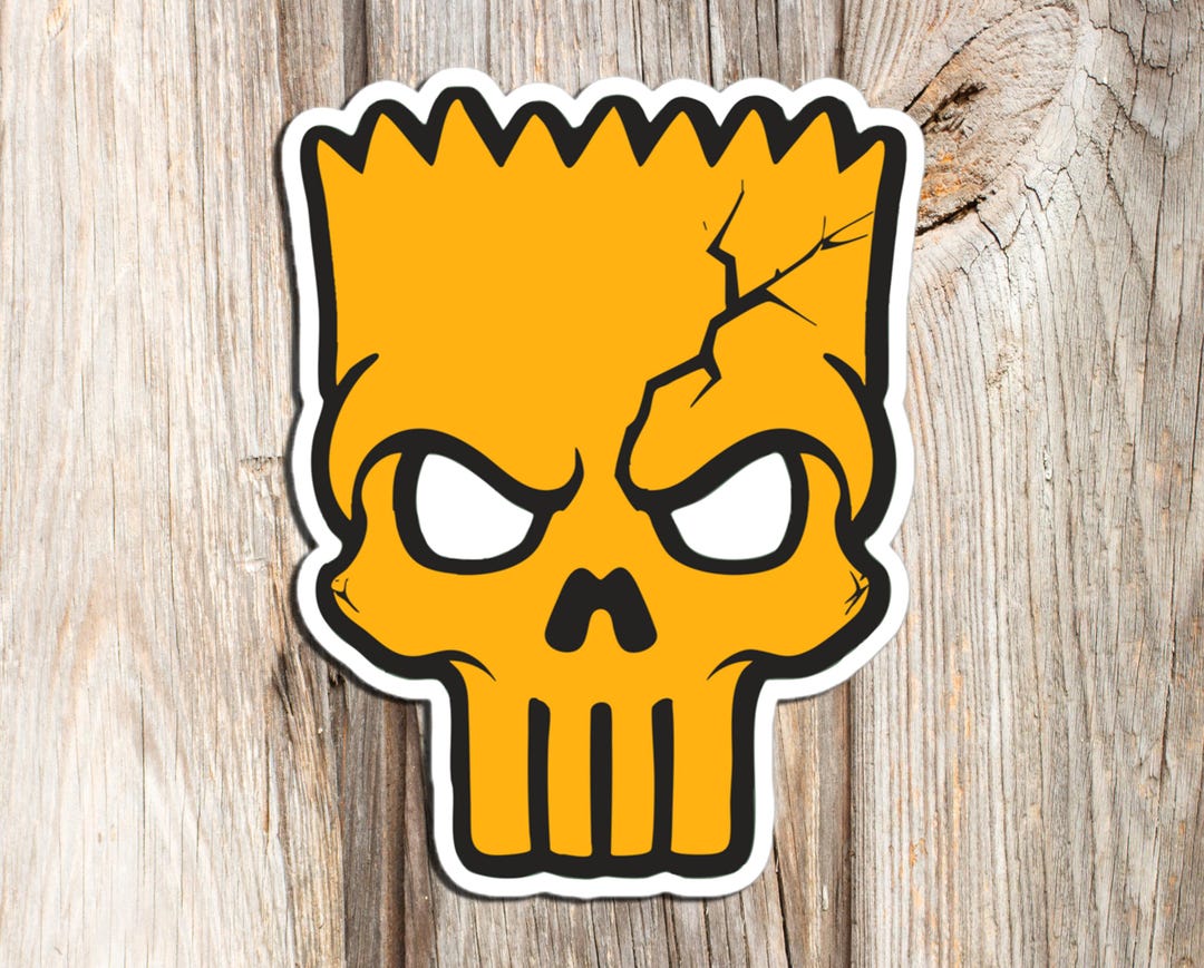 Bart Simpson Skull Sticker - Etsy