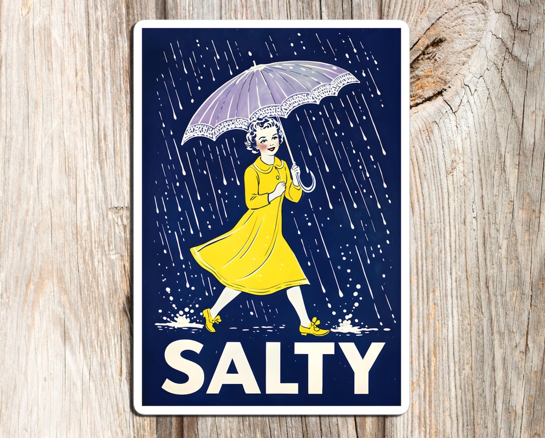 Salty Vintage Morton Salt Girl Sticker - Etsy