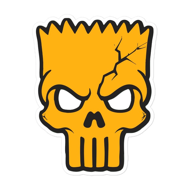 Bart Simpson Skull Sticker - Etsy