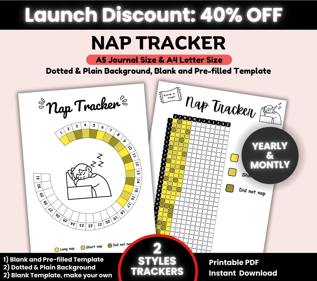 Yearly Nap Tracker Printable: A4/A5 Sleep Log (digital Download) - Etsy
