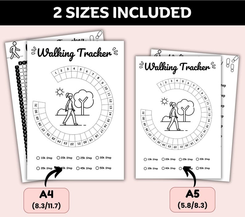 Walking Tracker Printable: Step & Fitness Goal Log (PDF) - Etsy