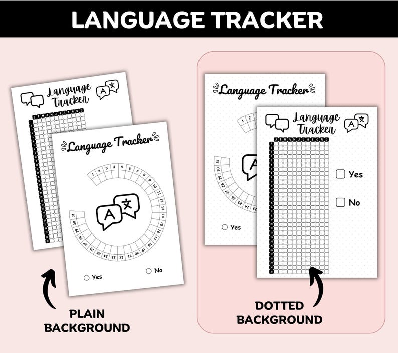 Language Learning Tracker Printable: A4/A5 Journal (digital Download ...