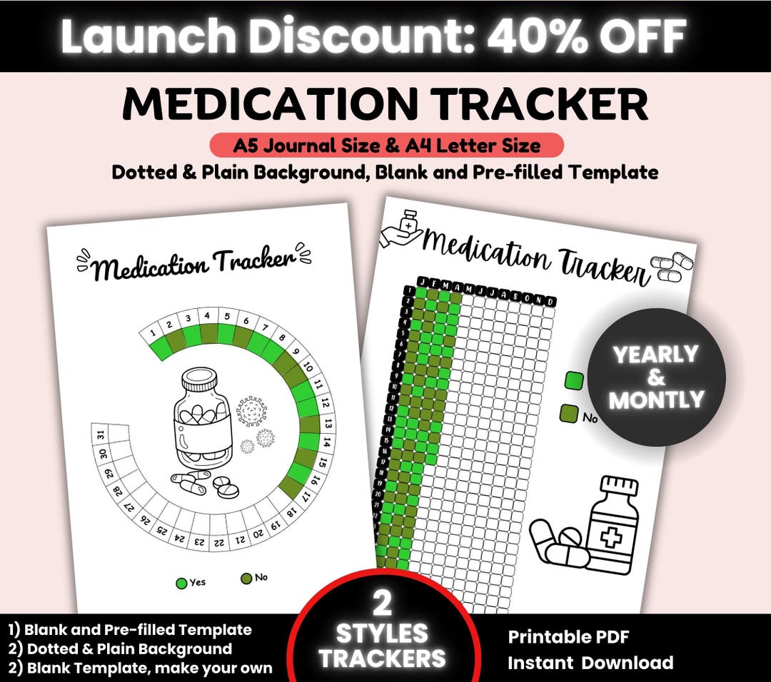 Medication Tracker Printable: Health & Pill Log (A4/A5 PDF) - Etsy