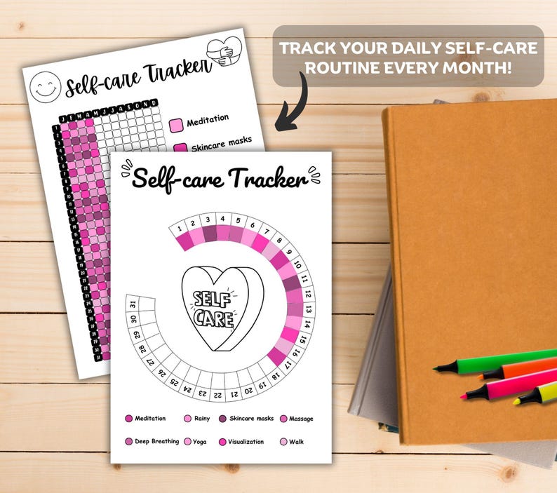 Self Care Tracker Printable, Monthly Tracker, Habit Tracker, Skin Care ...