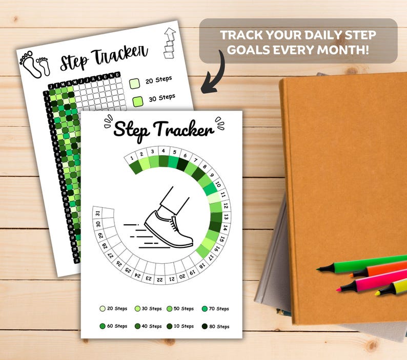 Step Tracker Printable, Fitness Tracker, Health Tracker, Fitness Goal ...