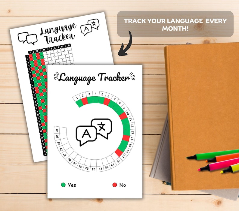 Language Learning Tracker Printable: A4/A5 Journal (digital Download ...