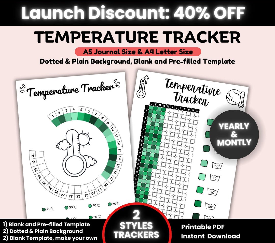 Temperature Tracker Printable: Daily Weather Log (PDF) - Etsy