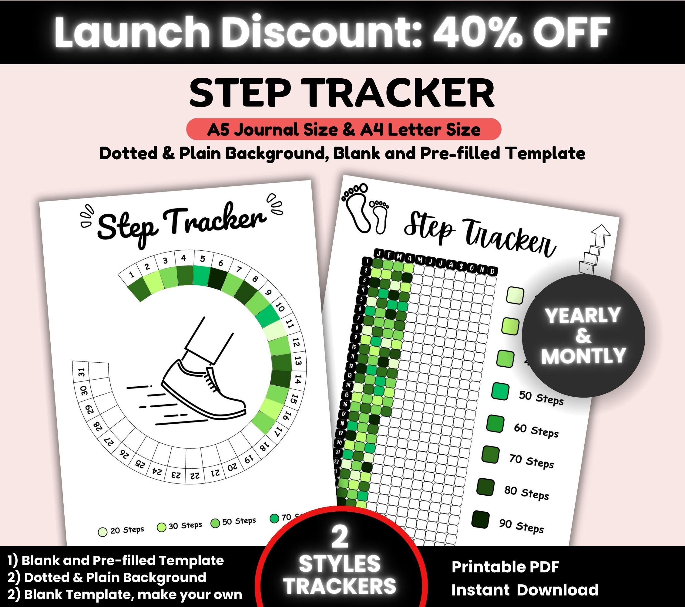 Step Tracker Printable, Fitness Tracker, Health Tracker, Fitness Goal ...