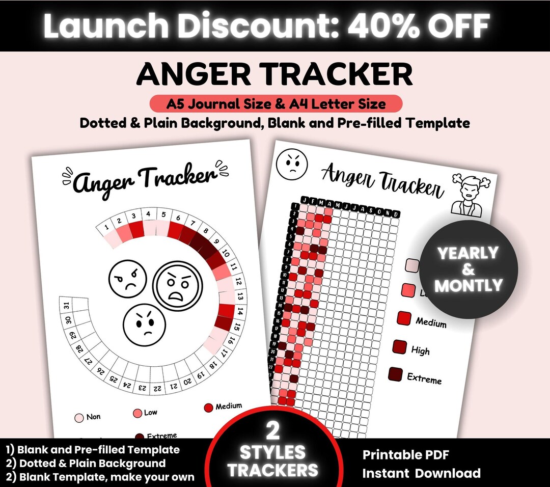 Anger Tracker Printable: Daily Mood & Emotion Chart (PDF) - Etsy