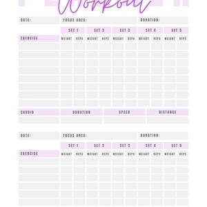 Ultimate Gym Planner L Fitness Workout Log L Exercise Tracker L ...