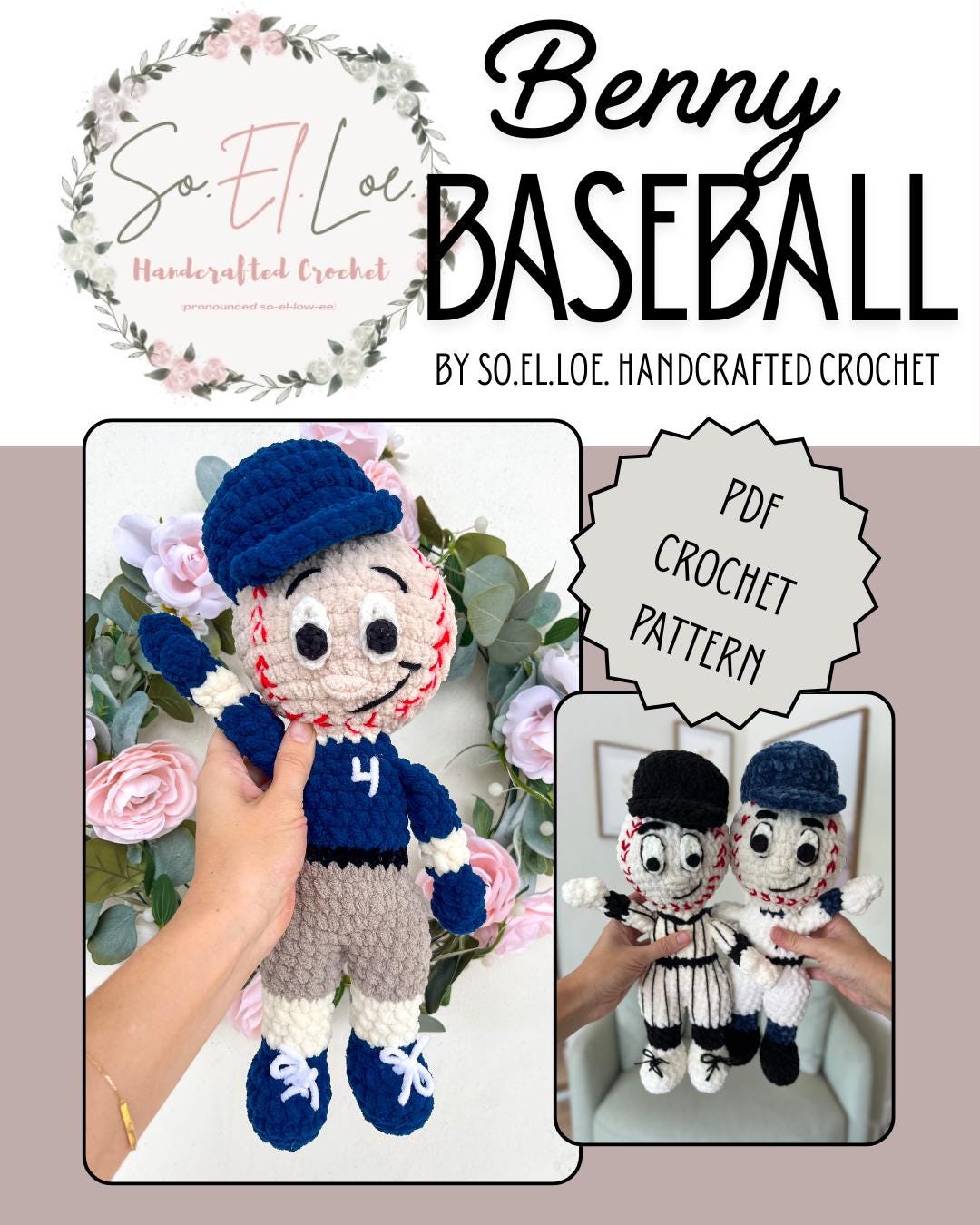 Crochet Pattern— Baseball Player - Etsy