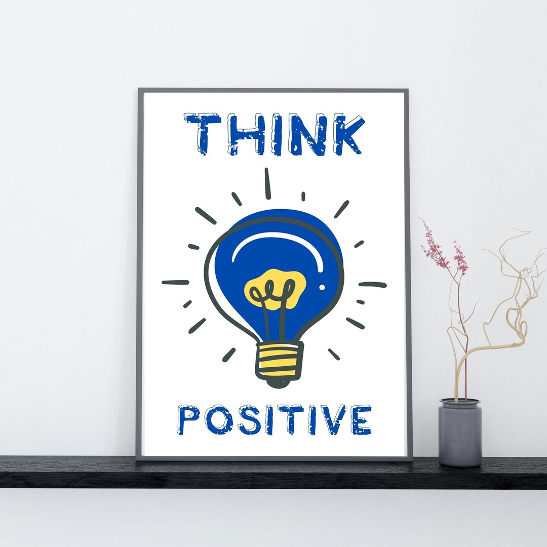Think Positive Poster: Classroom Mental Health Decor (digital Download ...