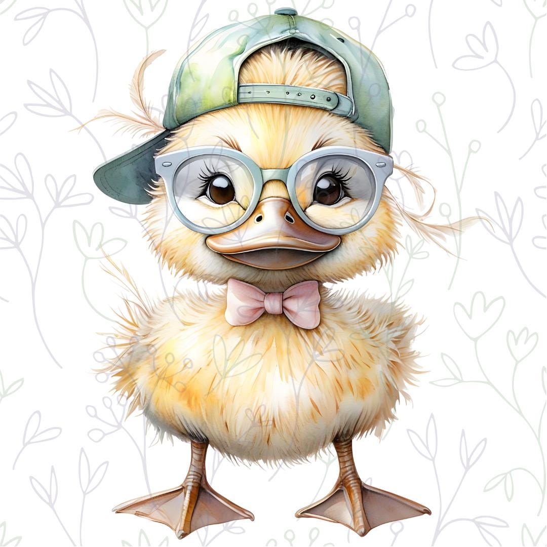 Cute Duck With Backwards Hat PNG File, Easter Digital Art, DTF Print ...