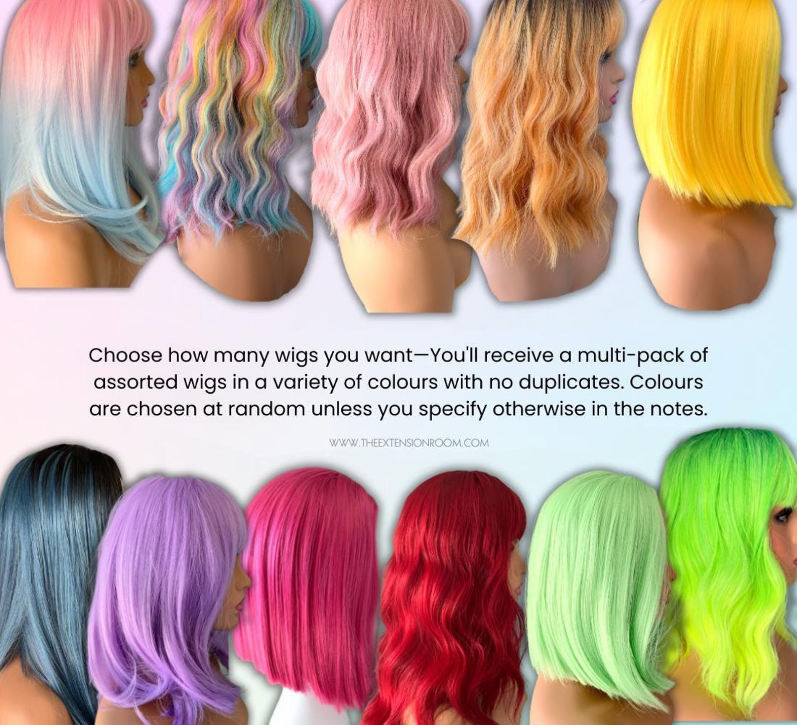 Rainbow Party Wig Kit | Pastel Wigs With Heart Sunglasses for ...