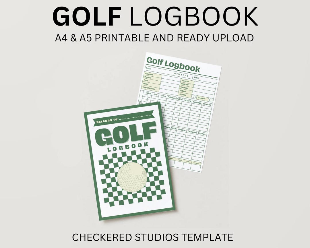 Printable 120-page Golf Logbook and Score Tracker | Digital Golf ...
