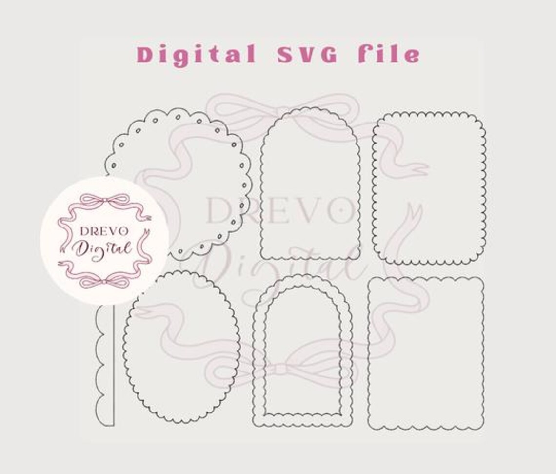 Scalloped Shape SVG, Scalloped Tag Svg, Scalloped Frame Svg, Scalloped ...