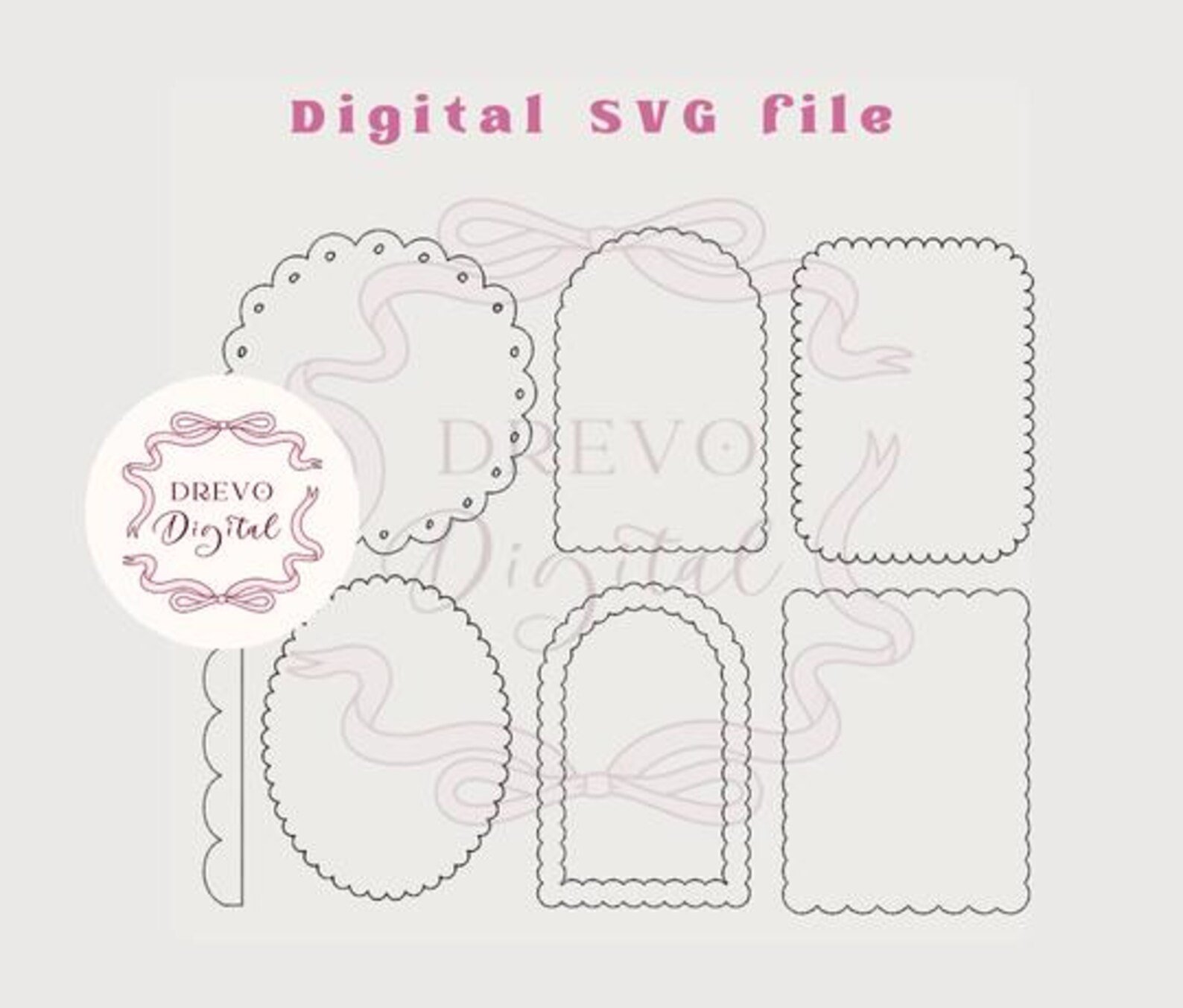 Scalloped Shape SVG, Scalloped Tag Svg, Scalloped Frame Svg, Scalloped ...