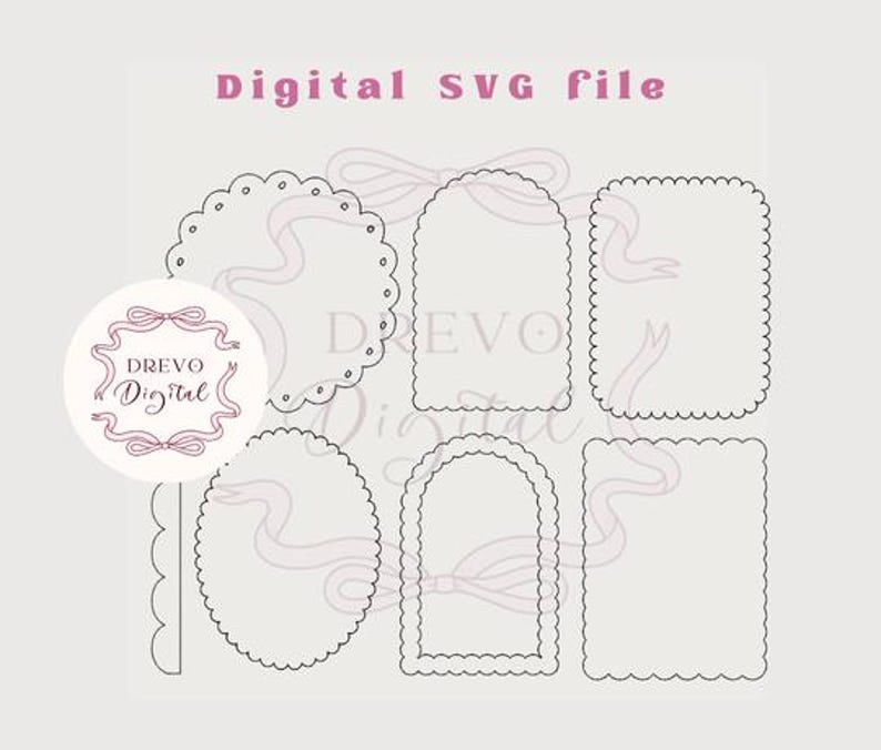 Scalloped Shape SVG, Scalloped Tag Svg, Scalloped Frame Svg, Scalloped ...