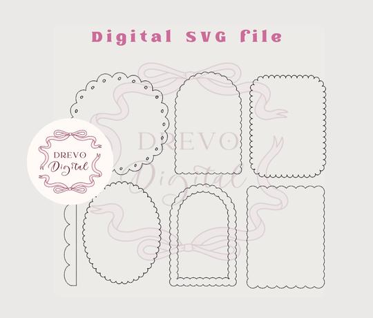Scalloped Shape SVG, Scalloped Tag Svg, Scalloped Frame Svg, Scalloped ...