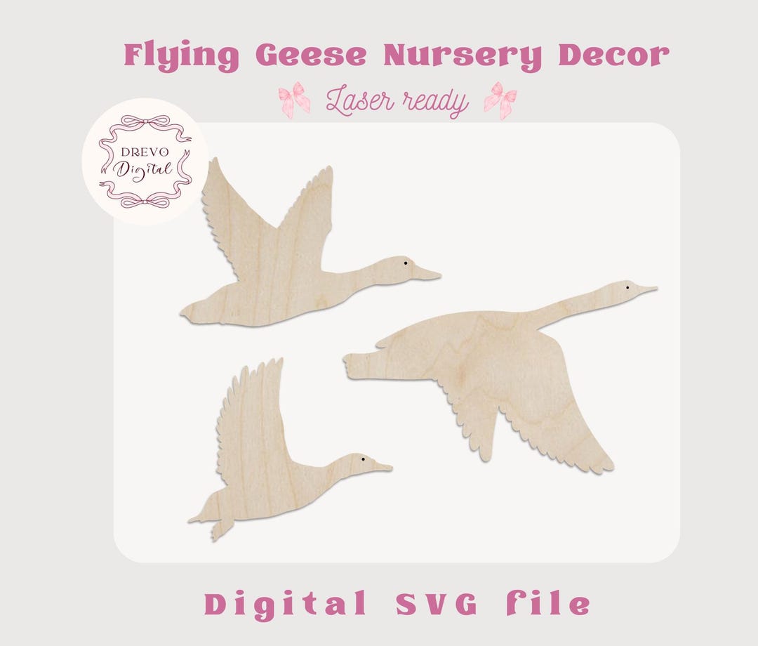 Flying Geese SVG File for Laser Cutting, Nursery Wooden Decor Files SVG ...