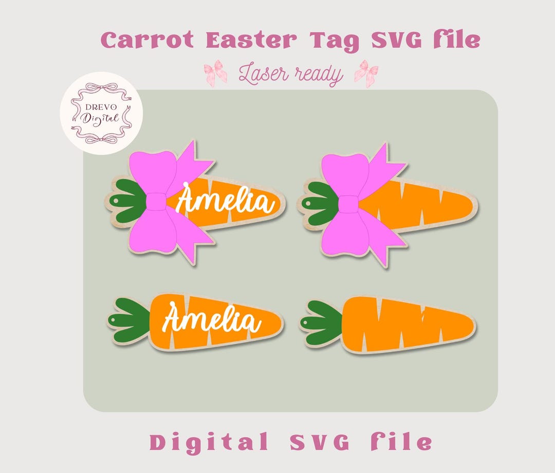 SVG Easter Carrot Tag File | Carrot Basket Tag| Carrot SVG File | Laser ...