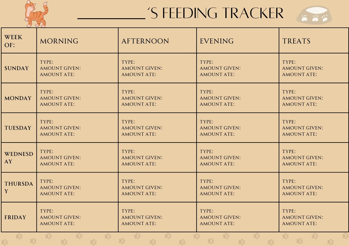 Kitten Feeding Tracker! - Etsy