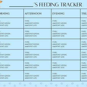 Puppy Feeding Tracker - Etsy