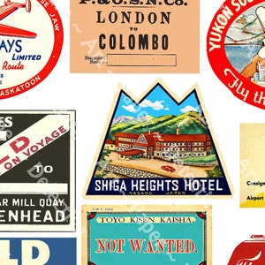 Luggage Label Stickers, Baggage Labels, Cut and Peel Sheet, Travel ...