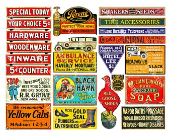 General Store Sign Stickers Advertising Sign Illustrations | Etsy