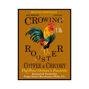 Coffee Can Label Art Stickers, Kitchen Gift Set, 6 Big Colorful 4" X 3 ...