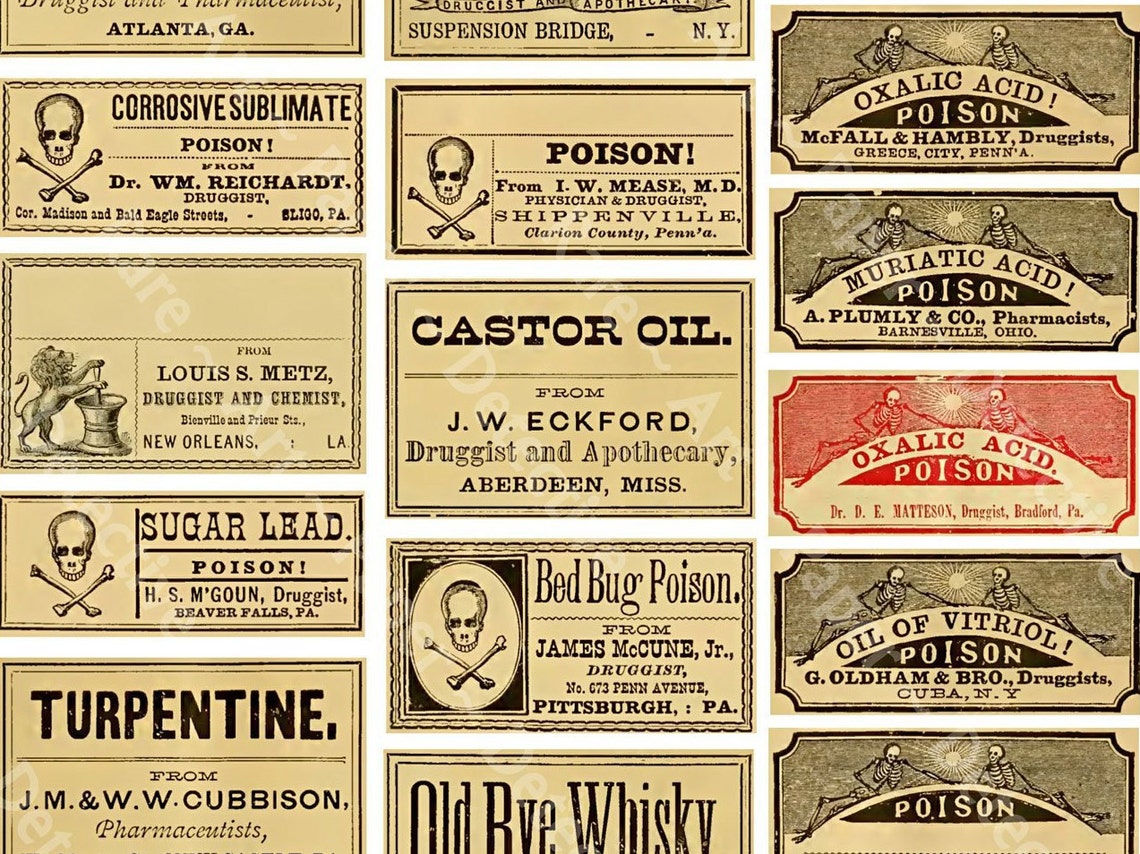 Halloween Potion & Poison Labels 25 Medicine Bottle Stickers - Etsy
