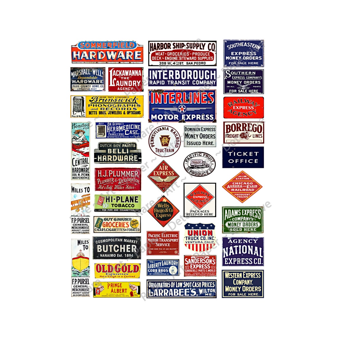 Model Signs for Trains & Dollhouses HUGE SET 6 STICKER - Etsy