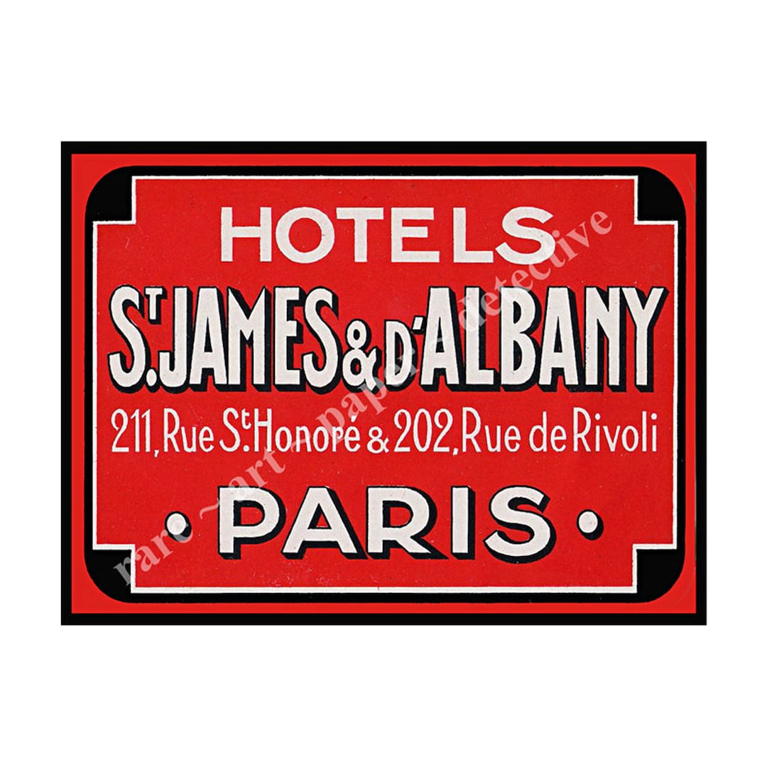 Paris France Hotel Luggage Label Sticker - Baggage Label, Suitcase ...
