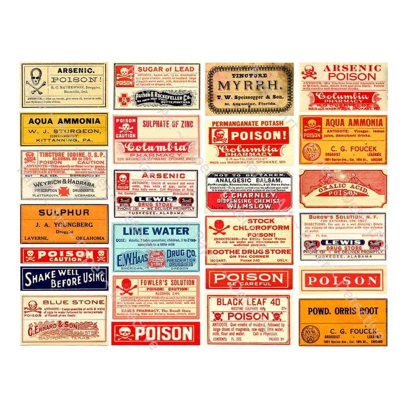 Poison Bottle Label - Etsy