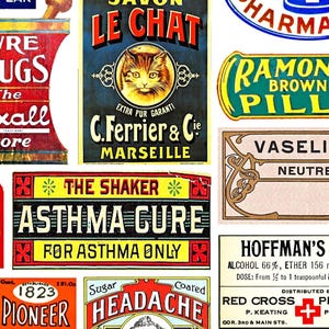 Antique Medicine Cabinet Stickers Vintage Apothecary Cabinet Labels for ...