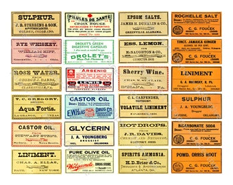 Victorian Apothecary Labels 17 Pharmacy Medicine Bottle Tag - Etsy