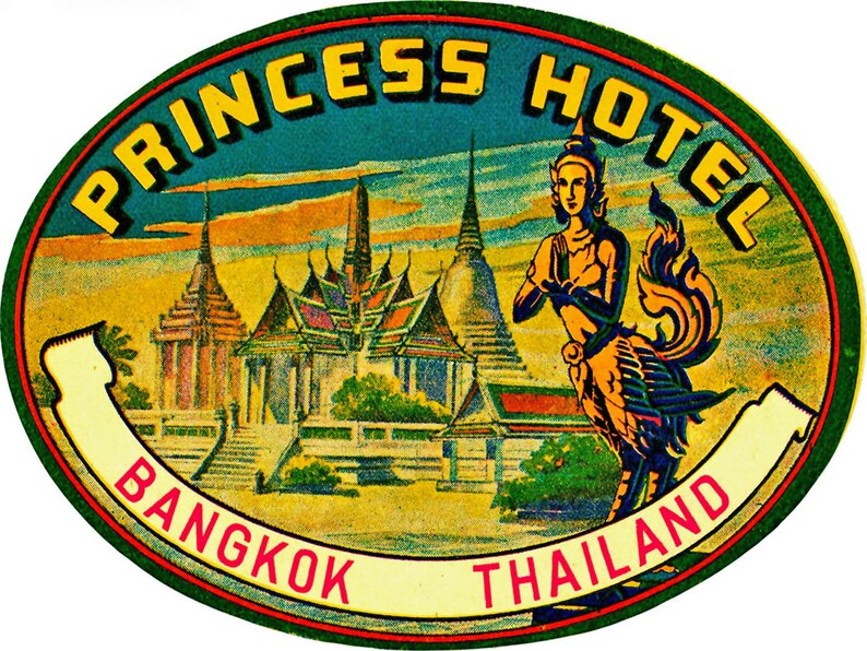 Luggage Stickers Steamer Trunk Labels 6 Big & Colorful - Etsy