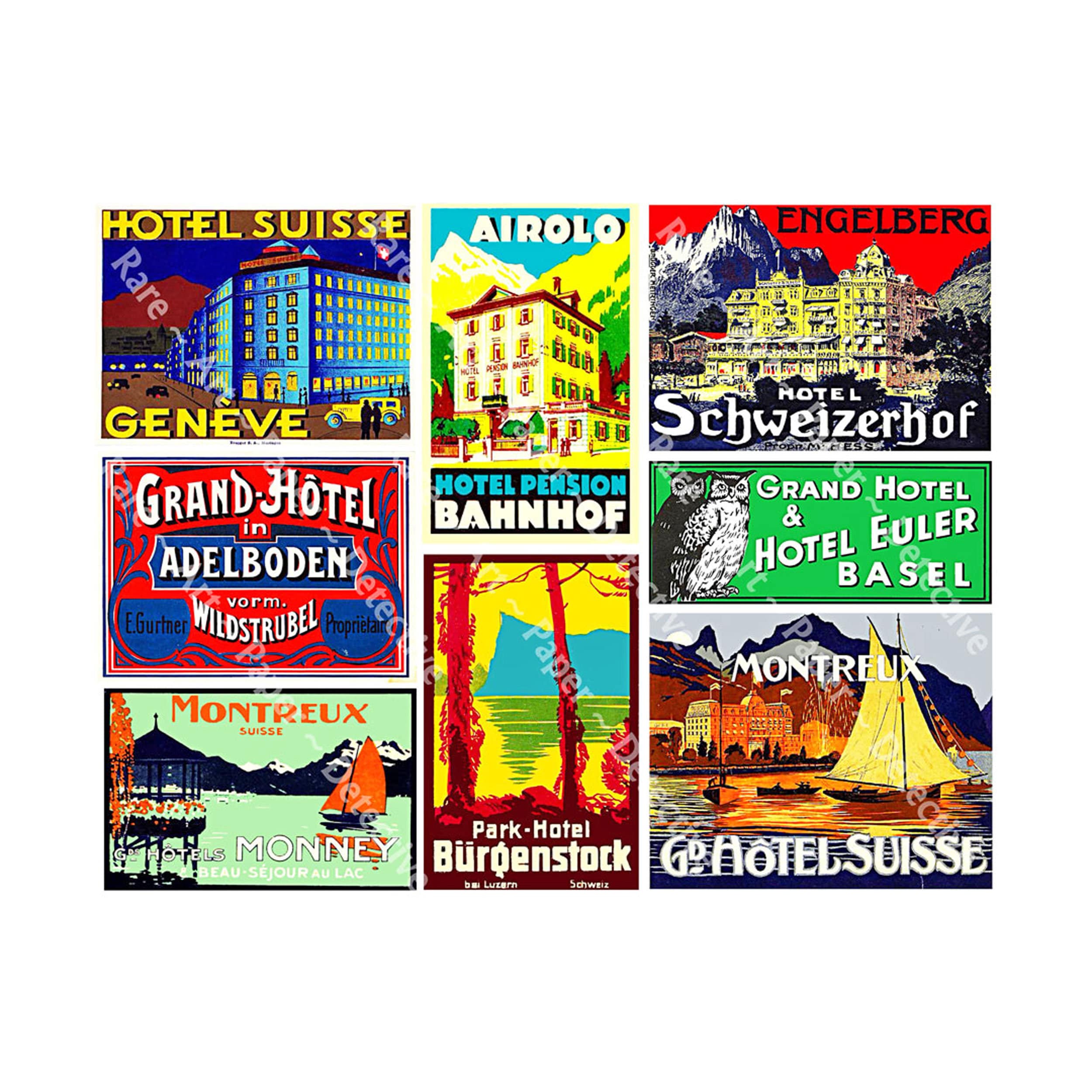Luggage Labels, 8 Notebook & Planner Stickers, Travel Baggage Tags ...