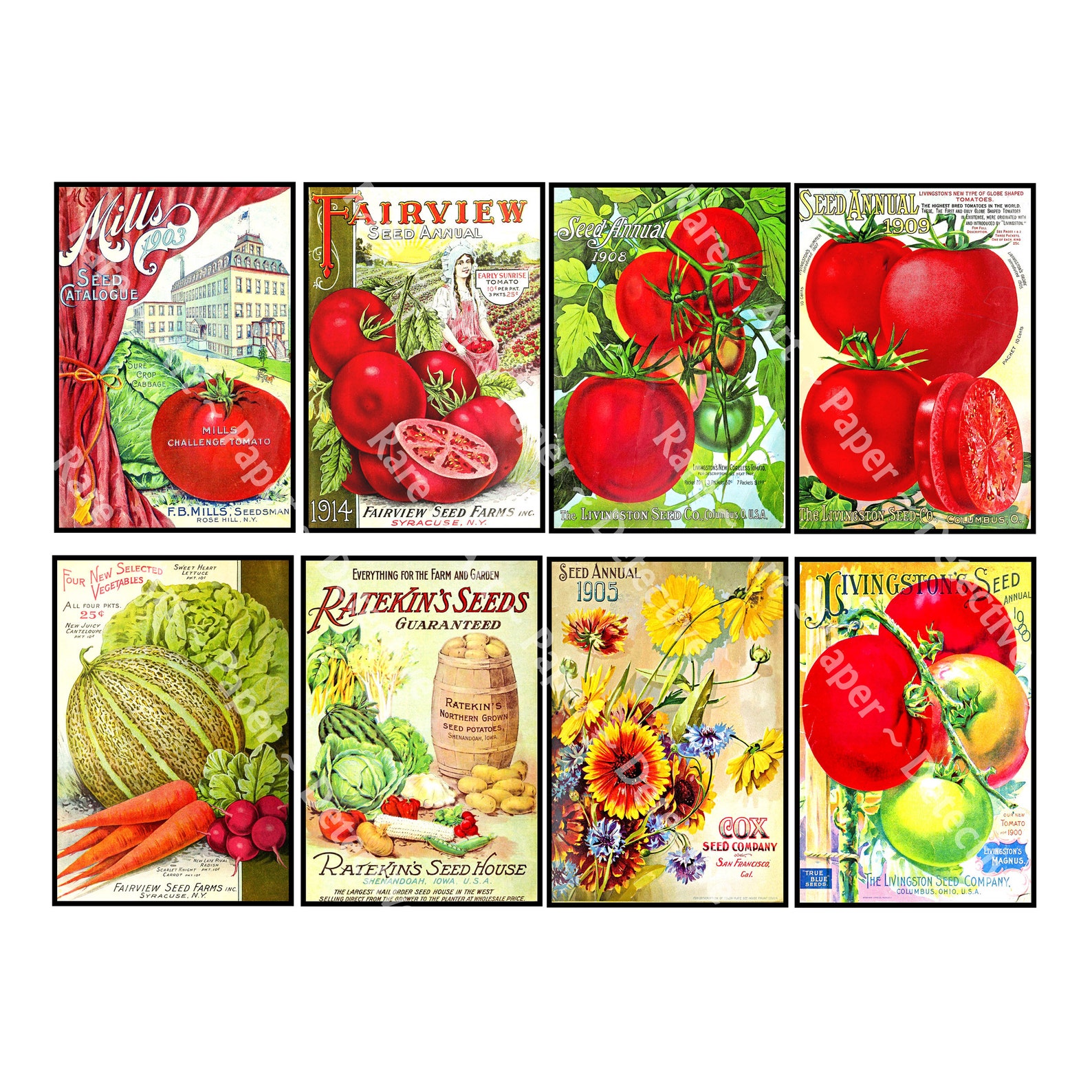 Garden Journal Stickers, 8 Antique Seed Catalog Covers, Kitchen Decor ...