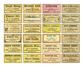 Victorian Apothecary Labels 17 Pharmacy Medicine Bottle Tag - Etsy