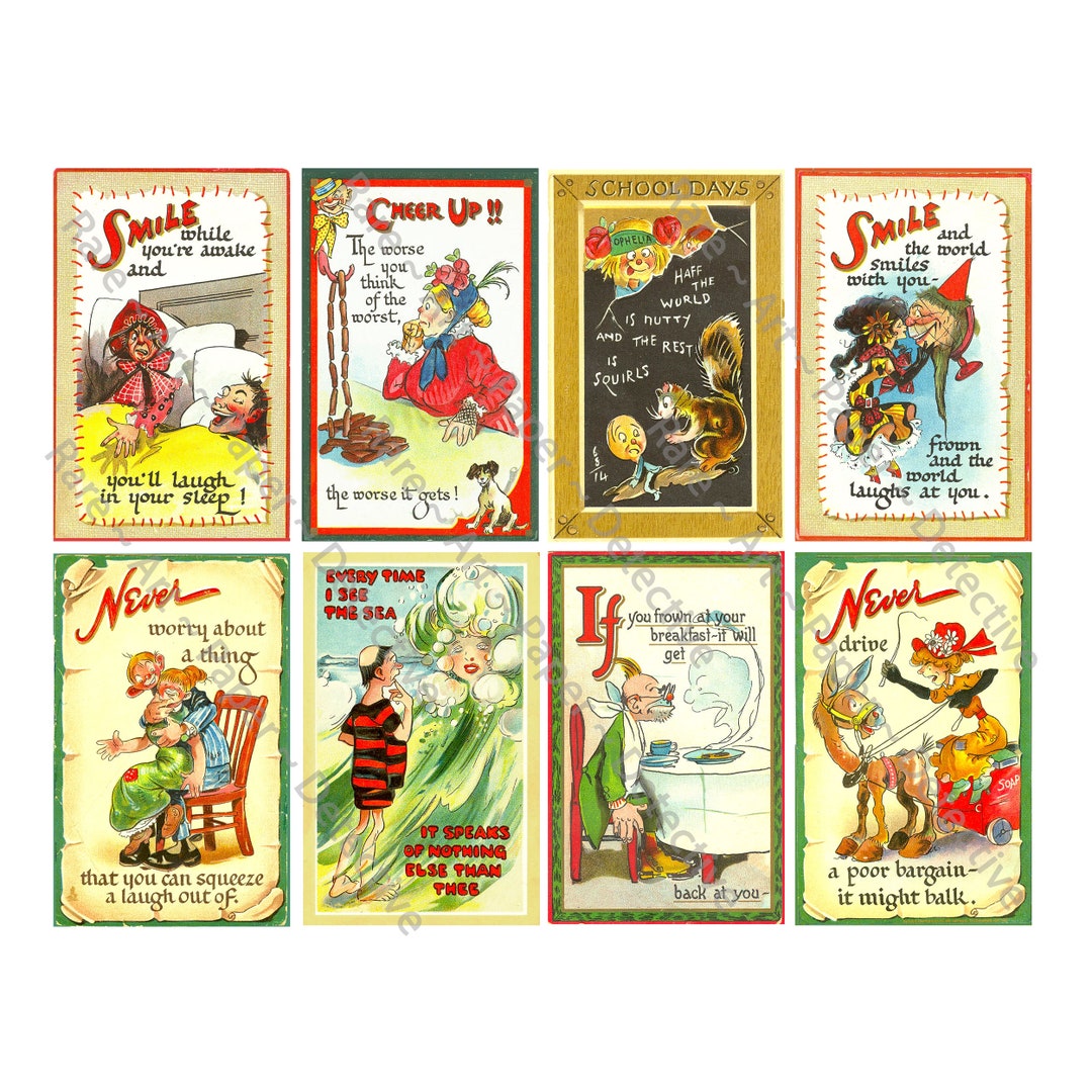 Victorian Comedy Stickers: Antique Style Ephemera, Inspirational Humor ...