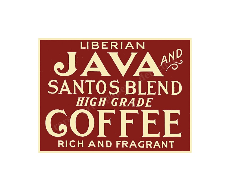 Coffee Can & Java Label Art Stickers Kitchen Gift Set 6 Big - Etsy