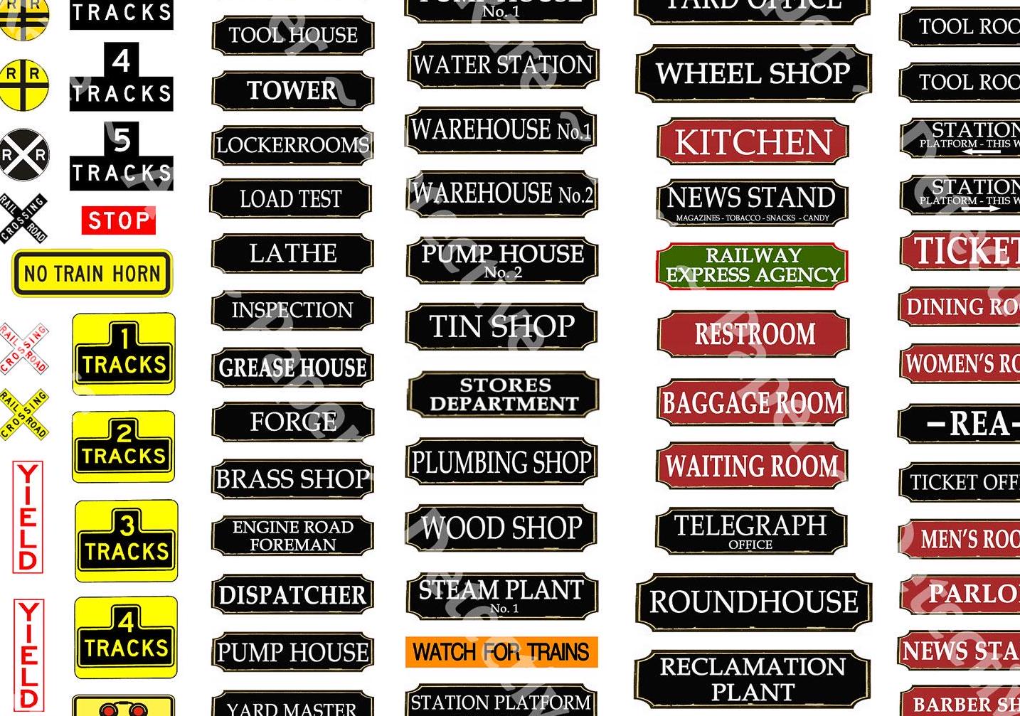 Railroad Sign Stickers, Factory & Industrial Signage, 140+ Passenger ...