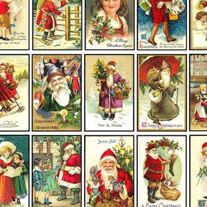 32 Christmas Sticker Gift Tags for Card Making and Gifts Santa Claus ...