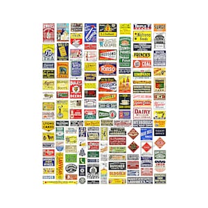 Model Signs for HO Scale Trains & Dollhouses, Sticker Sheet, 120+ Multi ...